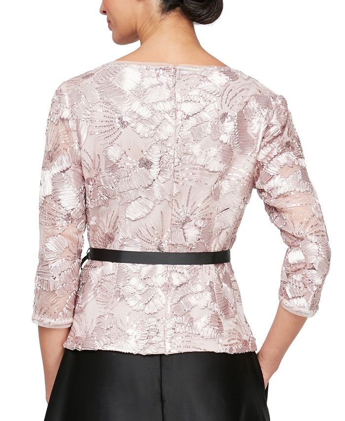 Alex Evenings Petite Sequined Soutache Blouse - Macy's