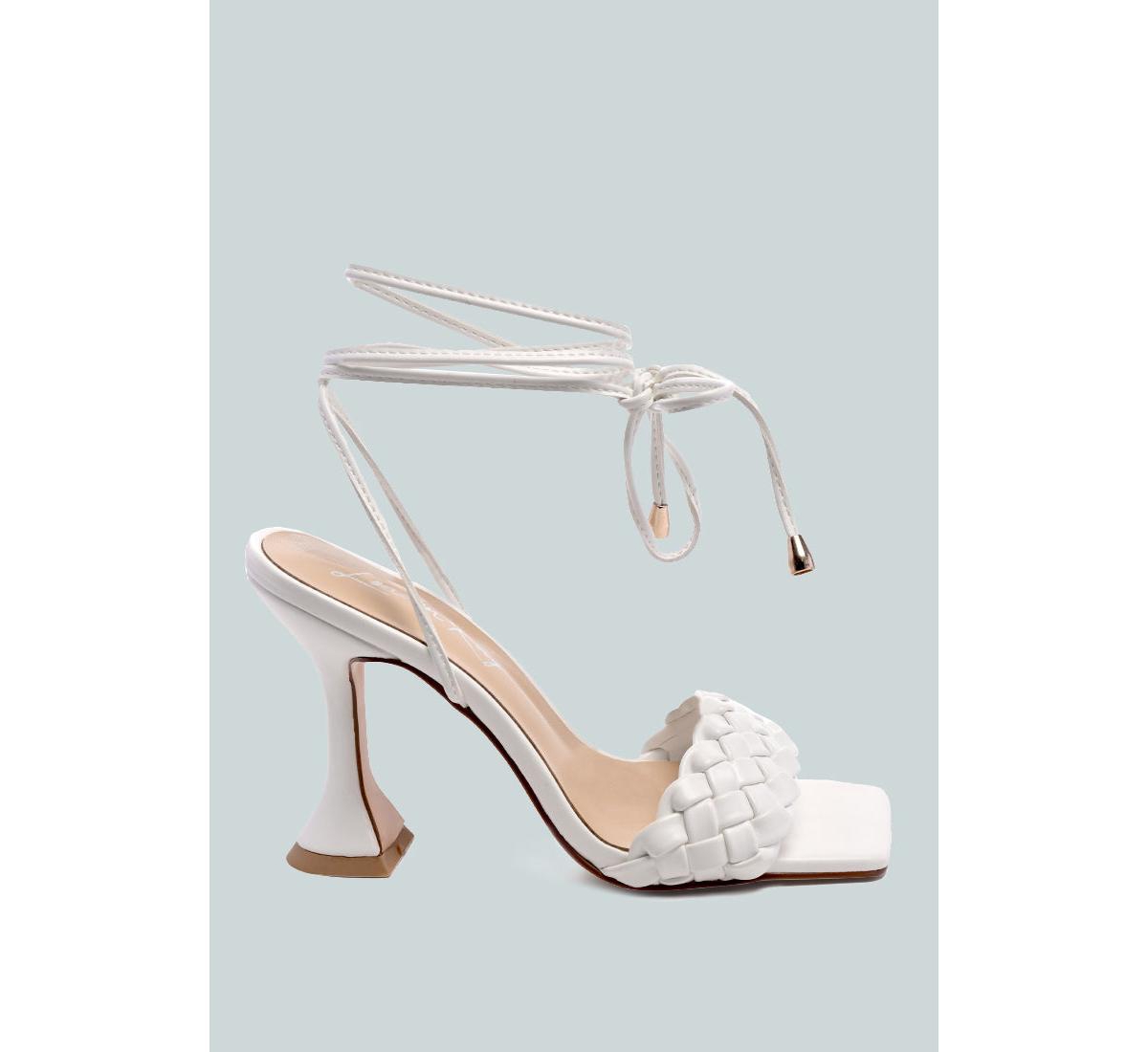 Click here for skora tie up spool heel sandals - White prices