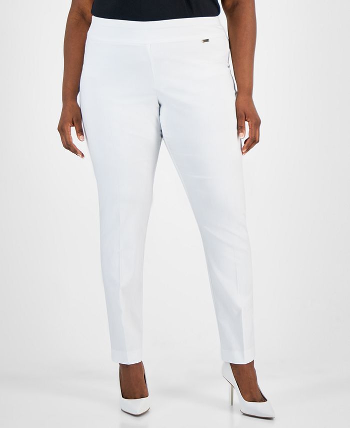 I.N.C. International Concepts Plus Size Bengaline Skinny Pants, Created ...