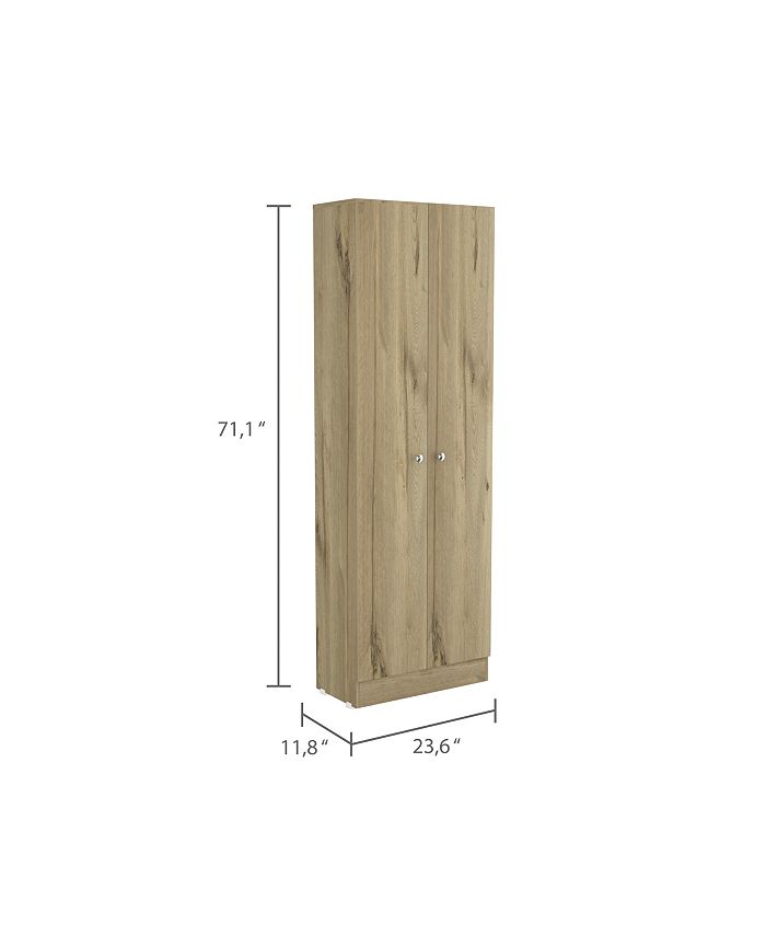 Simplie Fun Multi Storage Cabinet, Double Door, Five Shelves - Light ...
