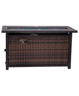 Ilya 50,000 Btu Propane Gas Fire Table With Weather Resistant Wicker ...