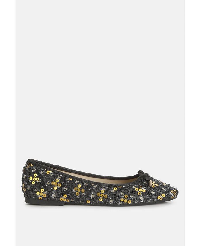 London Rag florent sequin flat bow ballerinas - Macy's