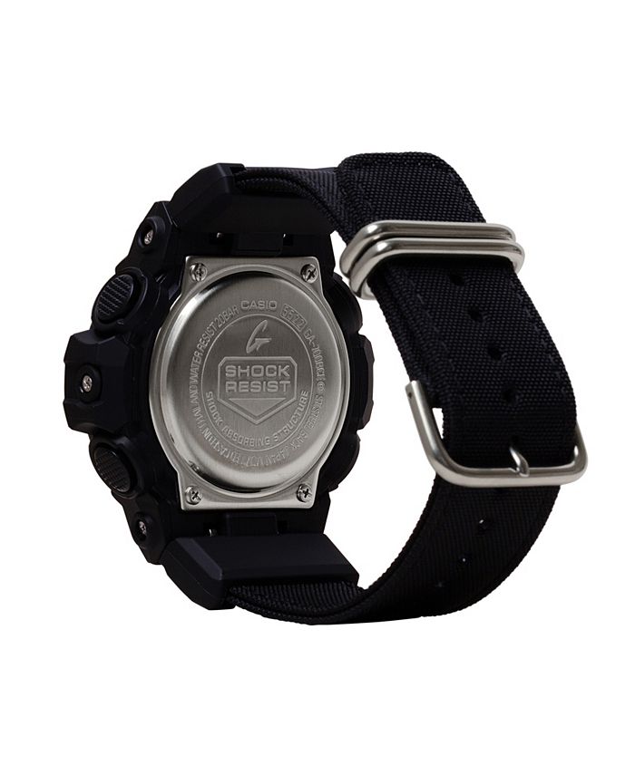 G-Shock Men's Analog Digital Black Cordura and Resin Watch, 53.4mm ...