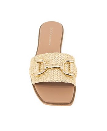 BCBGeneration Women's Lorma Raffia Slide Flat Sandals - Macy's