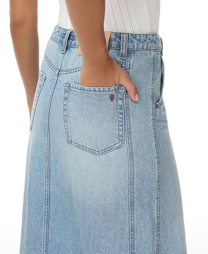 Frye Women's Front-Slit Seamed Denim Skirt - Macy's