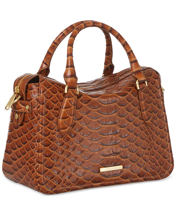 Brahmin Micaela HoneyBrown Saratoga Leather Satchel - Macy's
