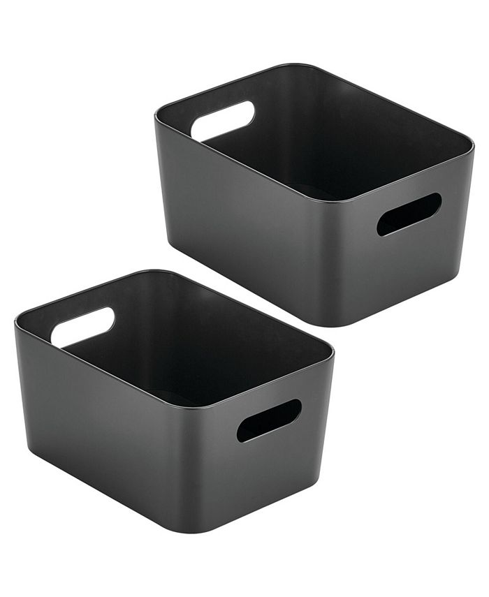 mDesign Metal Kitchen Storage Container Bin, Handles, 2 Pack - Macy's