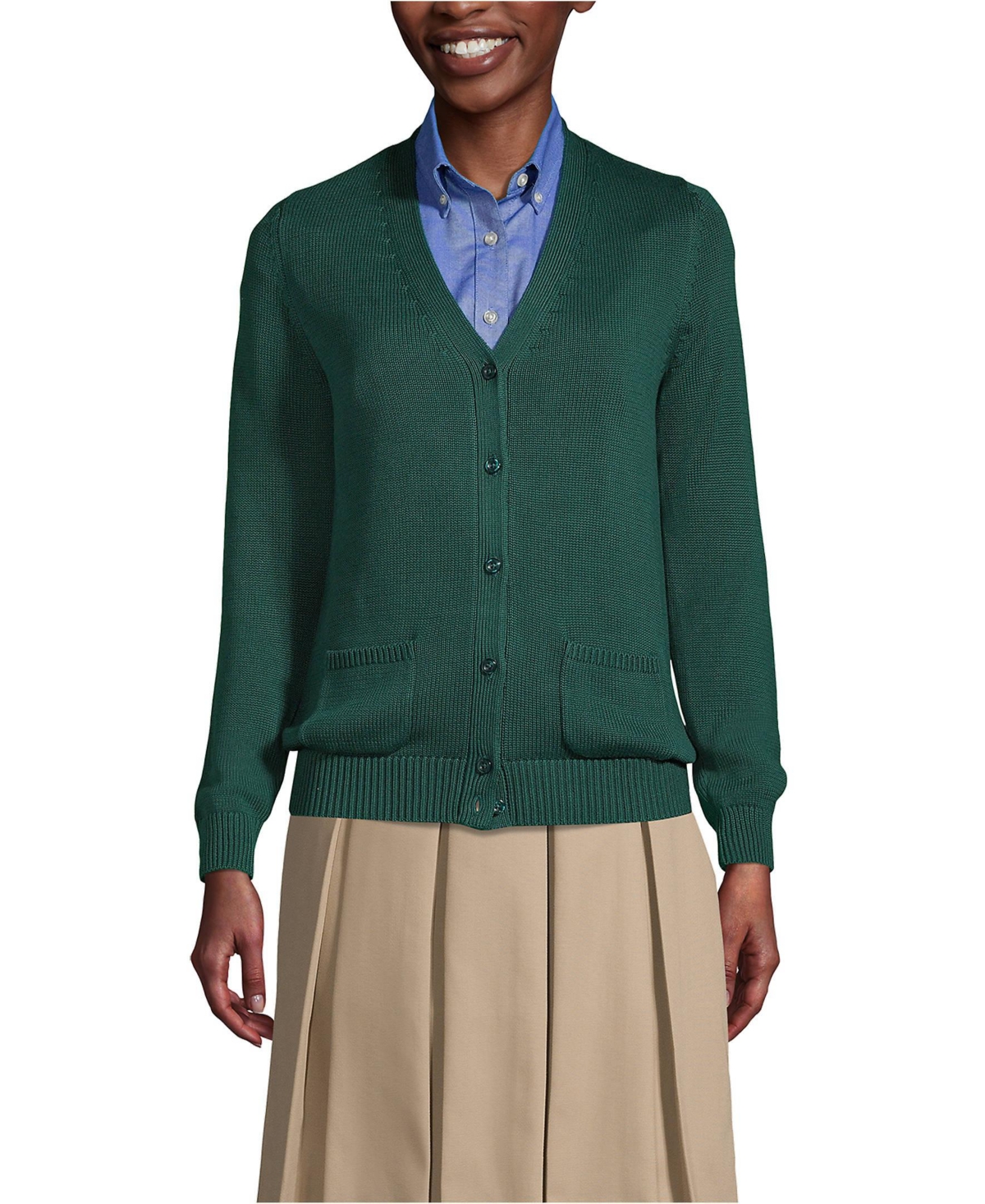 Click here for Lands End Womens Cotton Modal Button Front Cardiga... prices