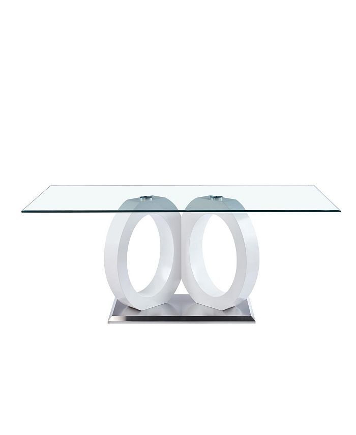Simplie Fun Modern Design Tempered Glass Dining Table With MDF Middle ...