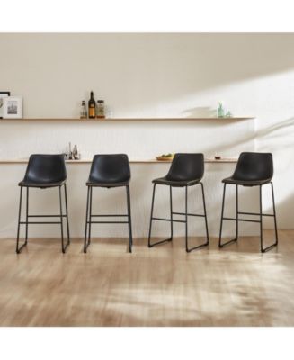 Streamdale Leather 30 Inch Leather Counter Height Bar Stools Bar Stools ...