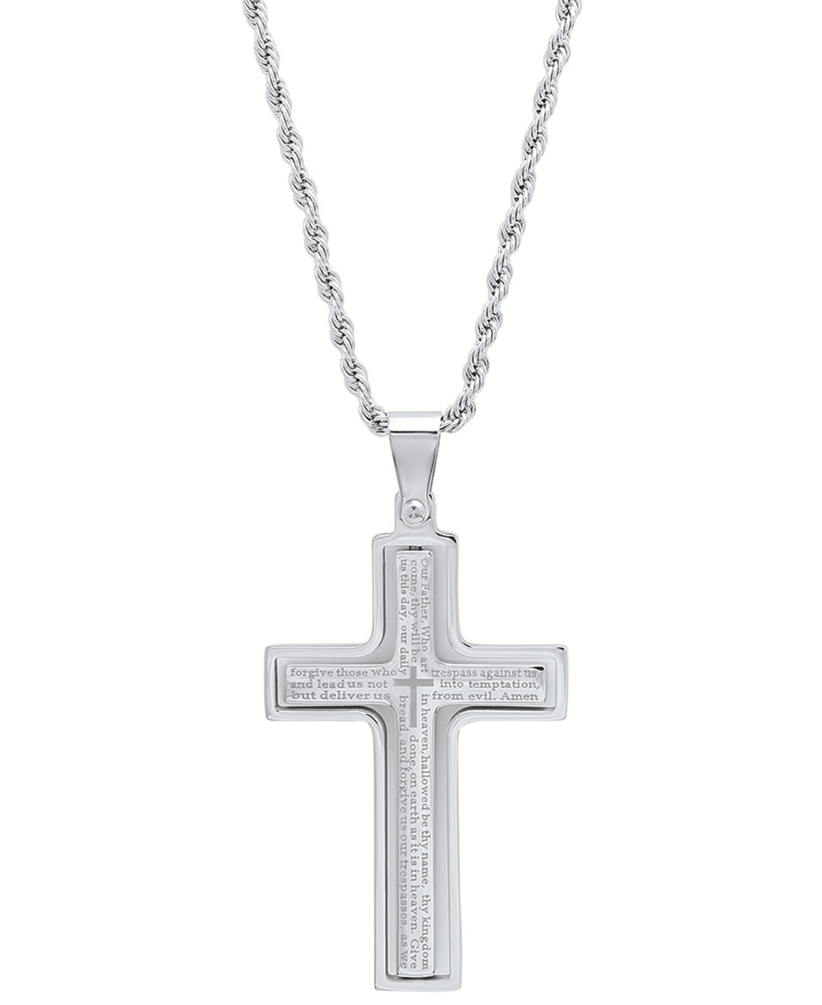 Click here for Steeltime Mens Stainless Steel Our Father English... prices