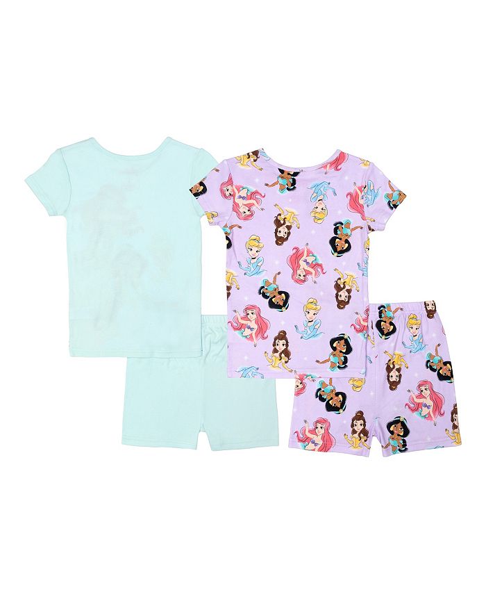 Disney Princess Little Girls Short Set Pajamas, 4-Piece - Macy's