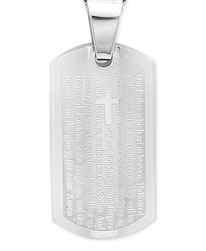 STEELTIME Men's "Our Father" Prayer 24" Pendant Necklace - Macy's