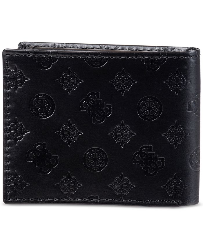 GUESS Men's RFID Embossed Leather Passcase Wallet - Macy's