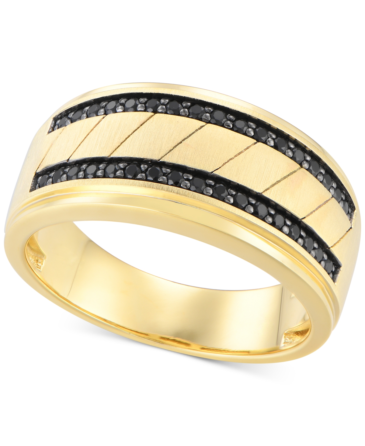 Click here for Mens Black Diamond Double Row Band (1/3 ct. t.w.)... prices
