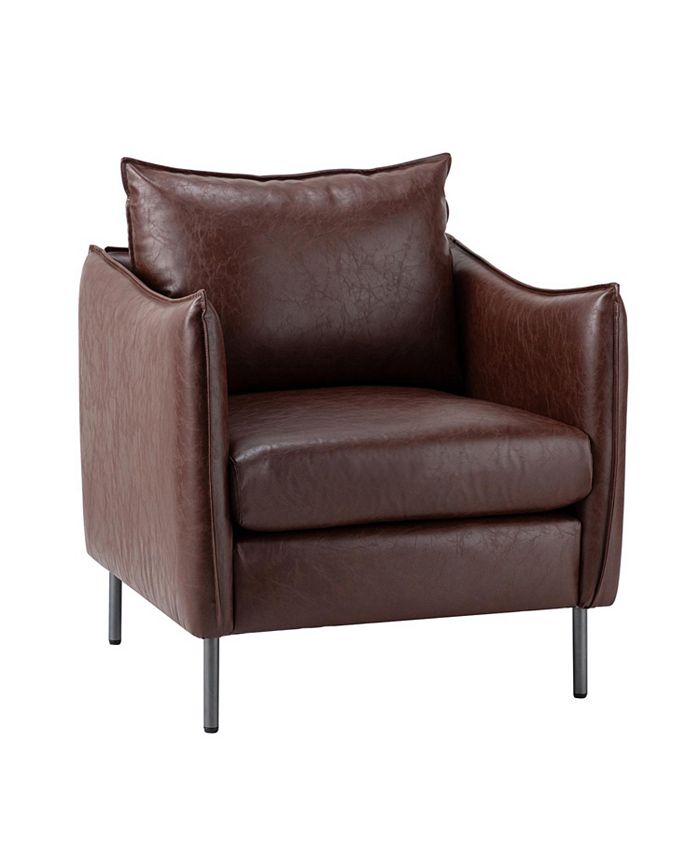 Hulala Home Hope Comfy Living Room Armchair with Metal Legs - Macy's