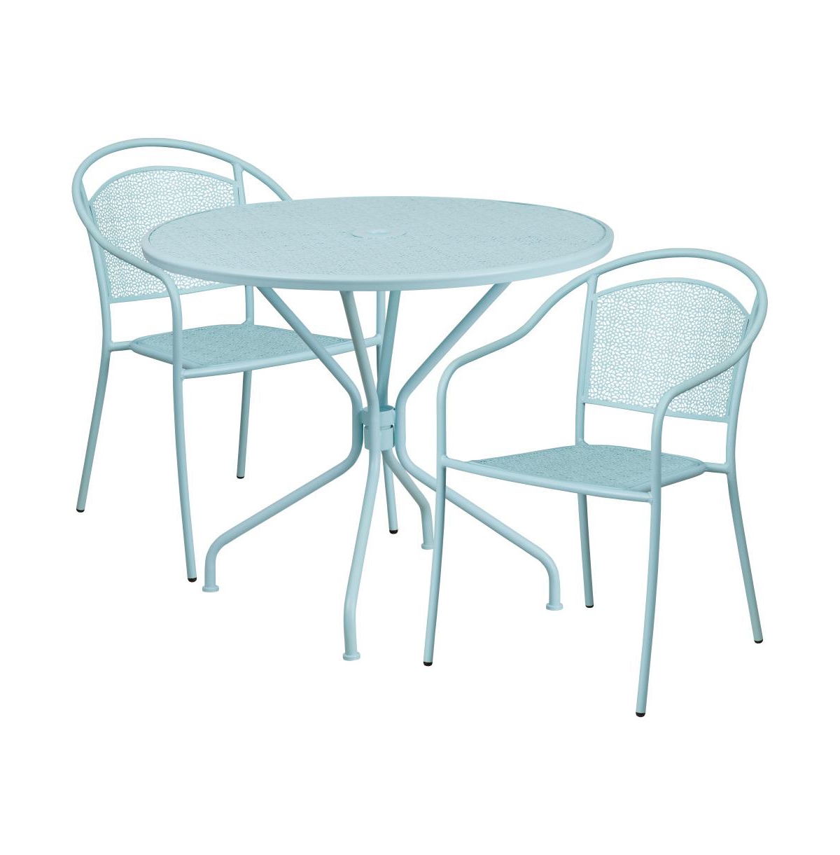 Click here for Commercial 35.25 Round Metal Garden Patio Table Se... prices