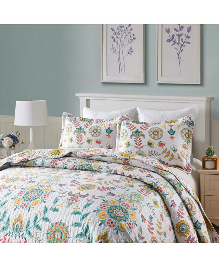MarCielo 3 Pcs Bohemian Boho Quilt Bedspread Set A96 - King - Macy's