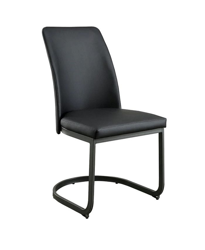 Simplie Fun 2 Piece Contemporary Dark Gray U-Shaped Base Side Chairs ...