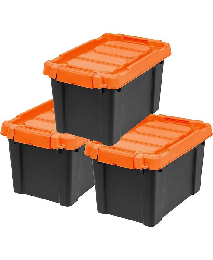 IRIS USA 5 Gallon Lockable Storage Totes with Lids, 3 Pack - Black ...