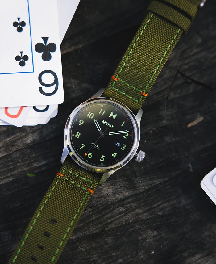MVMT Field II Men's Green Nylon Watch 41mm - Macy's