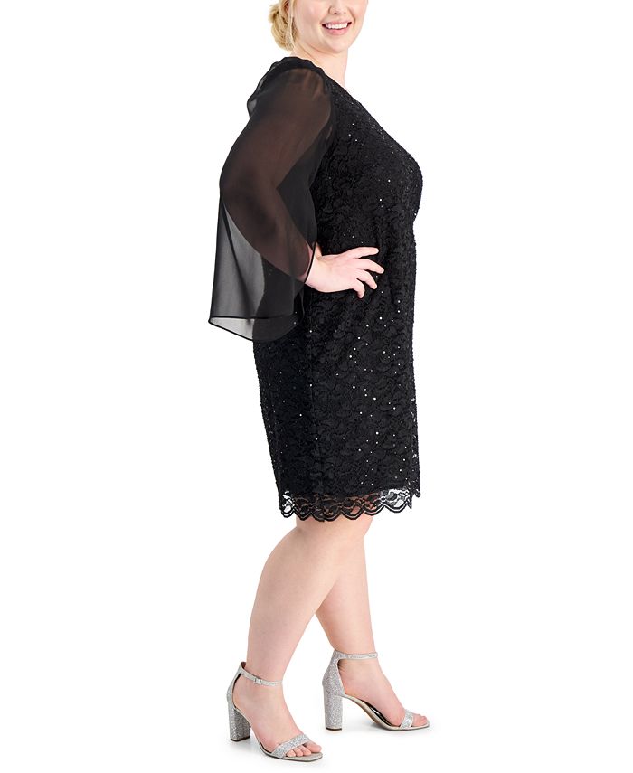 Connected Plus Size Sequined Lace Sheath Dress - Macy's