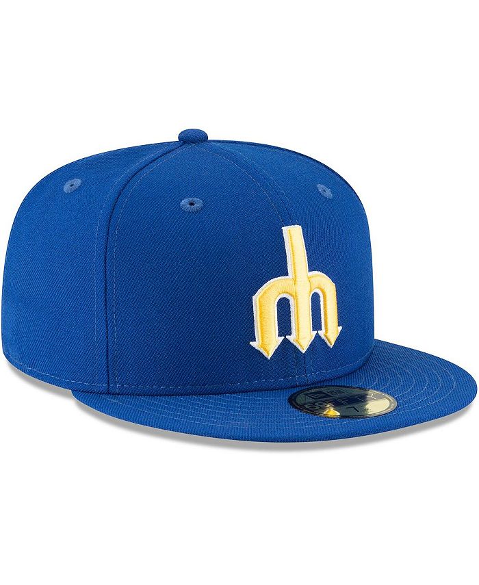 New Era Men's Blue Seattle Mariners Cooperstown Collection Wool 59FIFTY ...