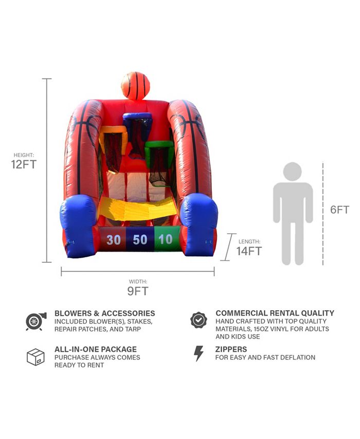 Jumporange Inflatable Basketball Game (with Blower and Foam Basketballs ...