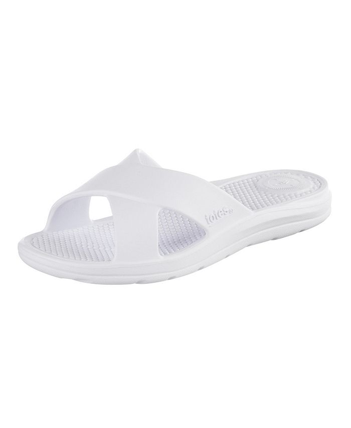 Totes Women's Molded Cross Slide Sandals with Everywear - Macy's