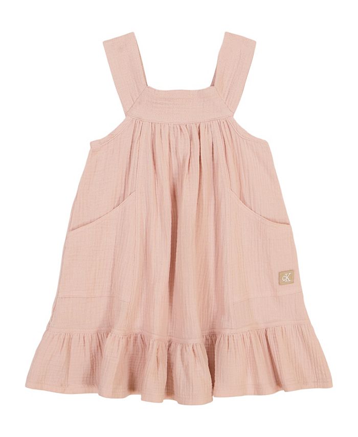 Calvin Klein Toddler Girls One Piece Muslin Tiered A-Line Dress - Macy's