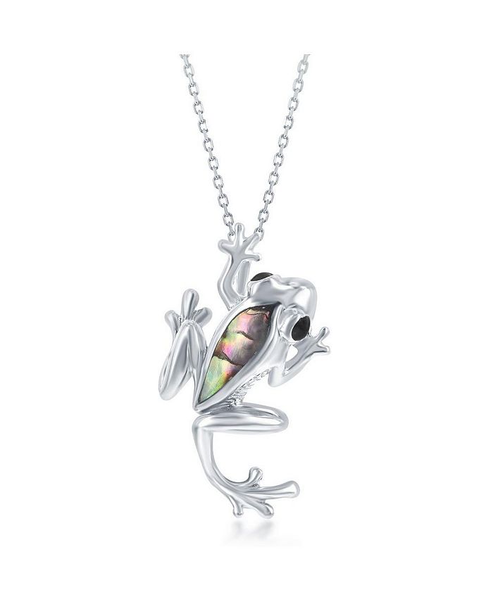 Caribbean Treasures Sterling Silver Abalone Frog Pendant - Macy's
