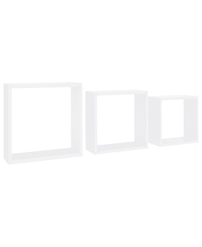 vidaXL Wall Cube Shelves 3 pcs White MDF - Macy's