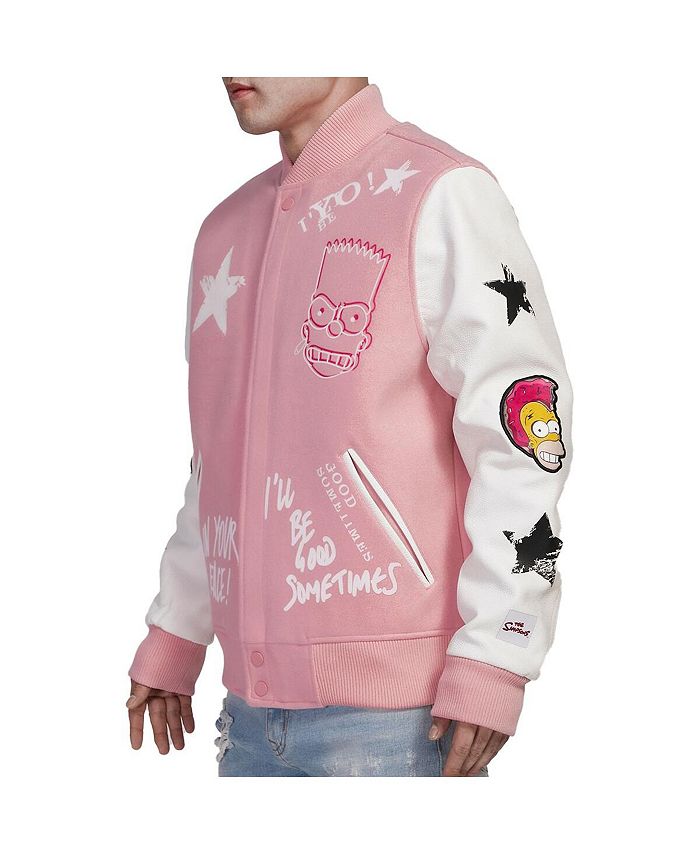 Freeze Max Men's Pink, White The Simpsons Polished Punk Bart Varsity ...