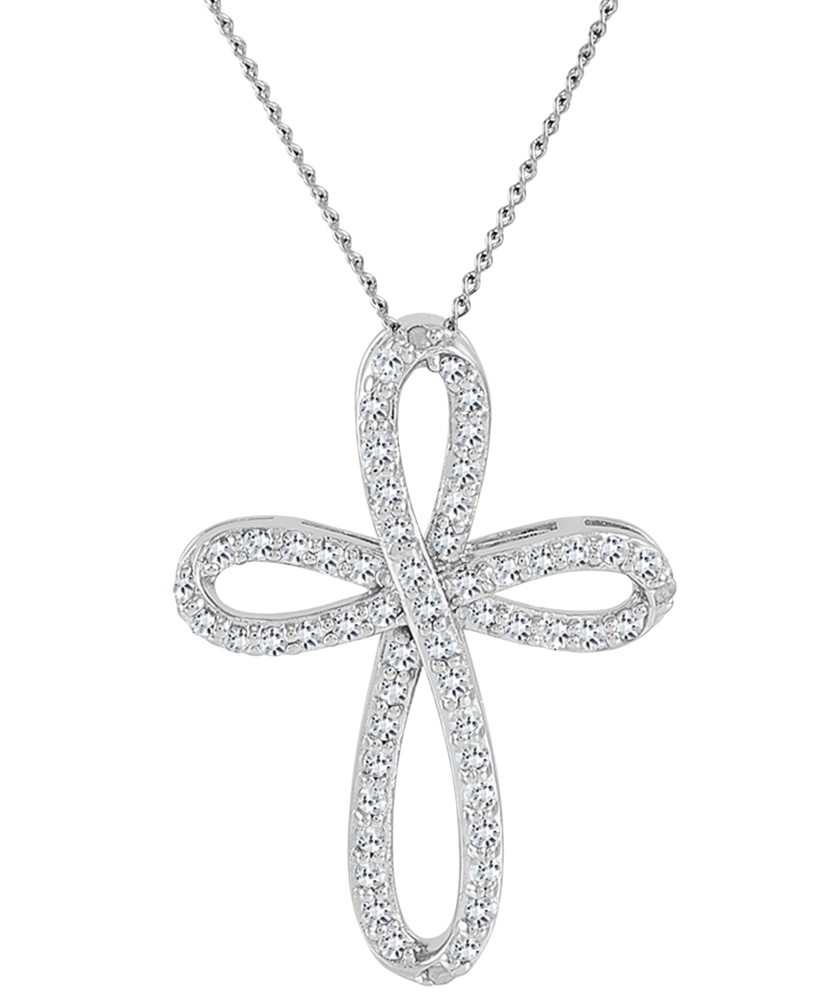 Click here for Diamond Curved Openwork Cross 18 Pendant Necklace... prices