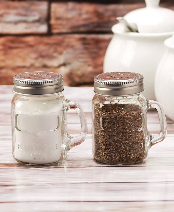 Circleware Yorkshire Set Of 2 - 5 oz Mason Jar Salt and Pepper Shakers ...