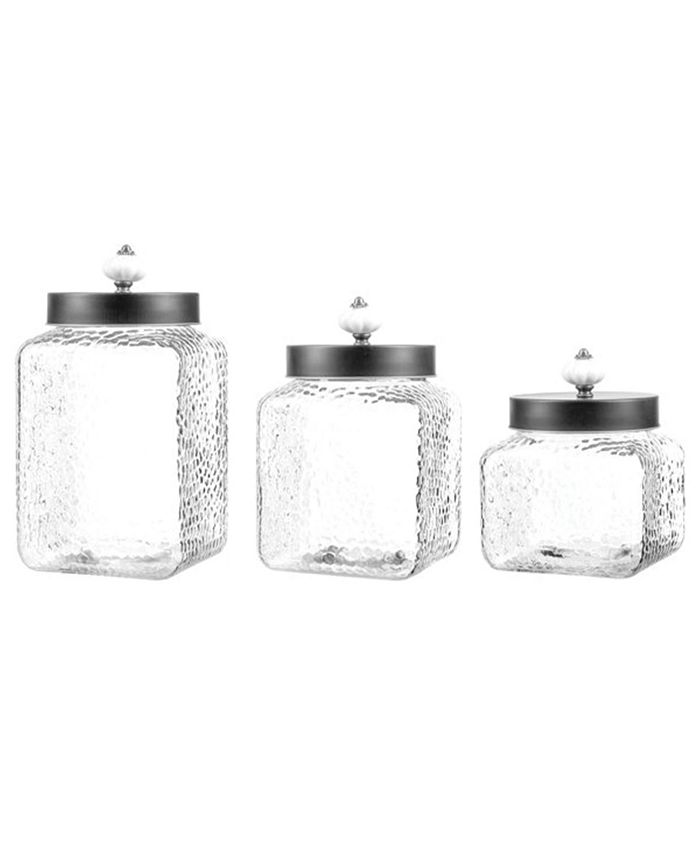 Style Setter Hammered Square 3 Pc Canister Set - Macy's