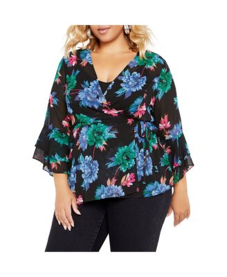Plus Size Charlie Print Top - Macy's