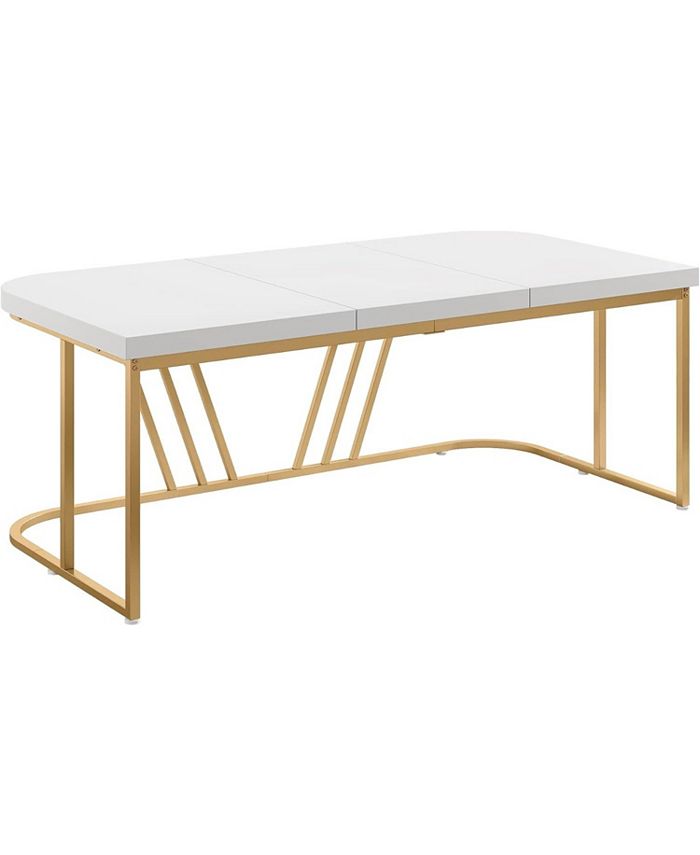 Tribesigns Large Square Dining Table for 8-10 People, Wooden Kitchen ...
