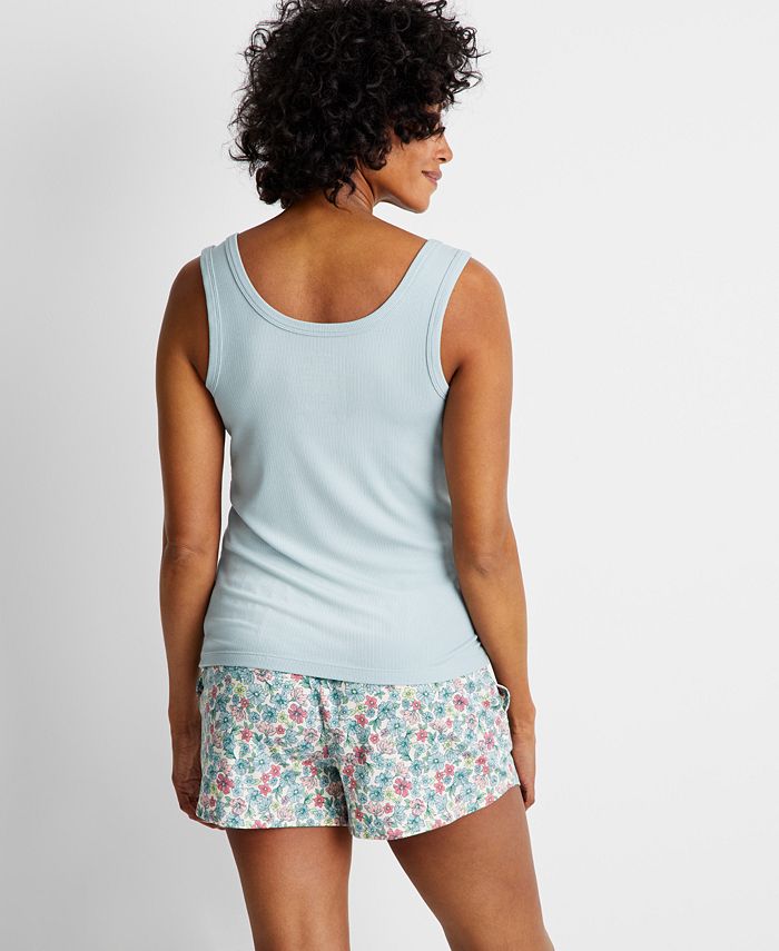 State of Day Women's Ribbed Henley Modal Sleep Tank Top XS-3X, Created ...
