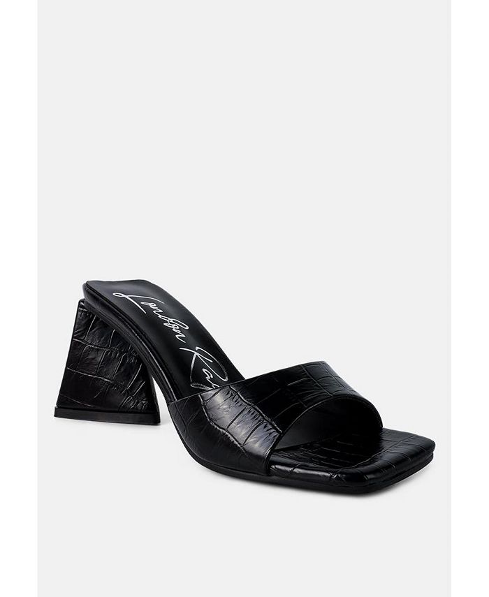 London Rag trinity croc pattern triangle heel sandals - Macy's