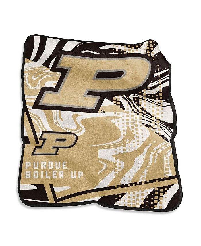 Logo Brands Purdue Boilermakers 50" x 60" Swirl Raschel Throw Blanket ...