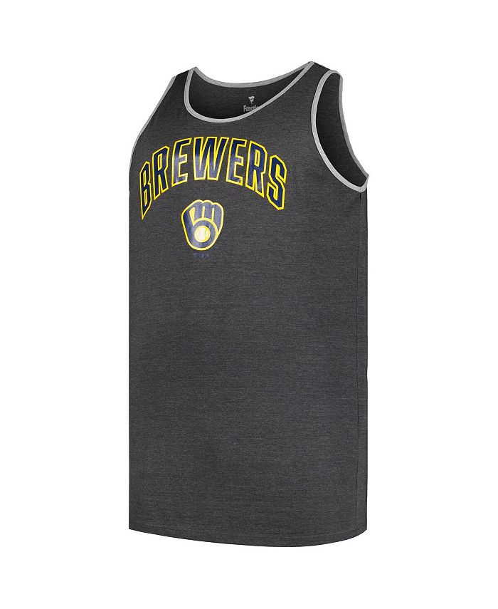 Profile Men's Heather Charcoal Milwaukee Brewers Big and Tall Arch Over ...