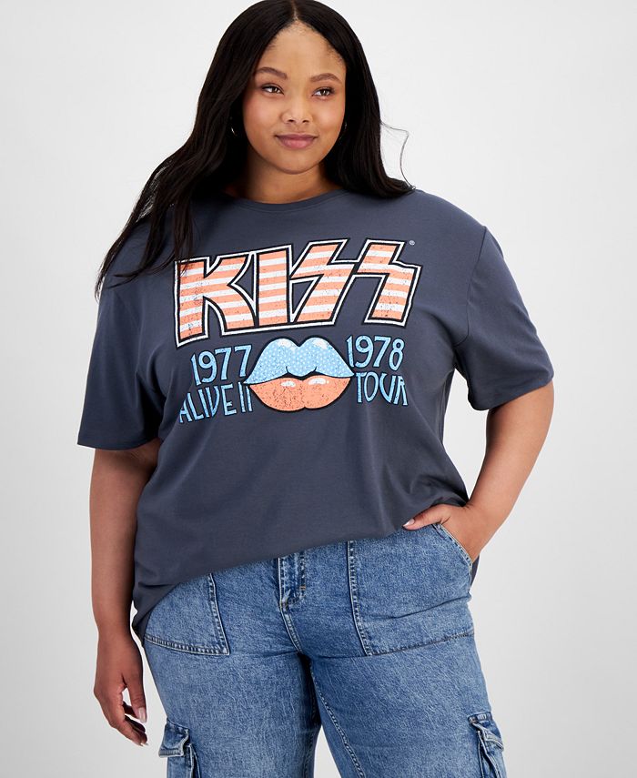 Grayson Threads, The Label Trendy Plus Size Kiss T-Shirt - Macy's