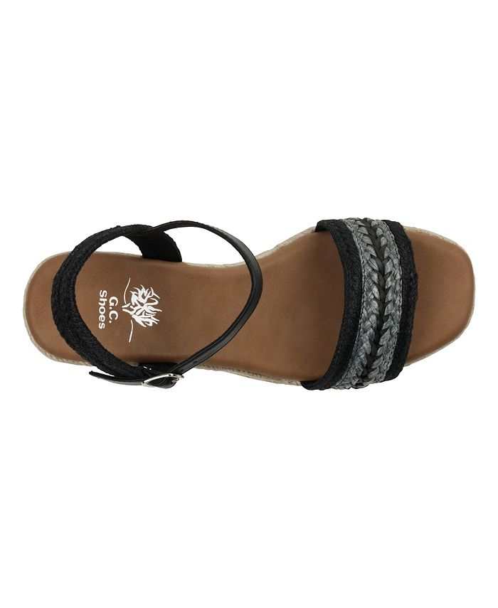 GC Shoes Women's Solene Slingback Espadrille Wedge Sandals - Macy's