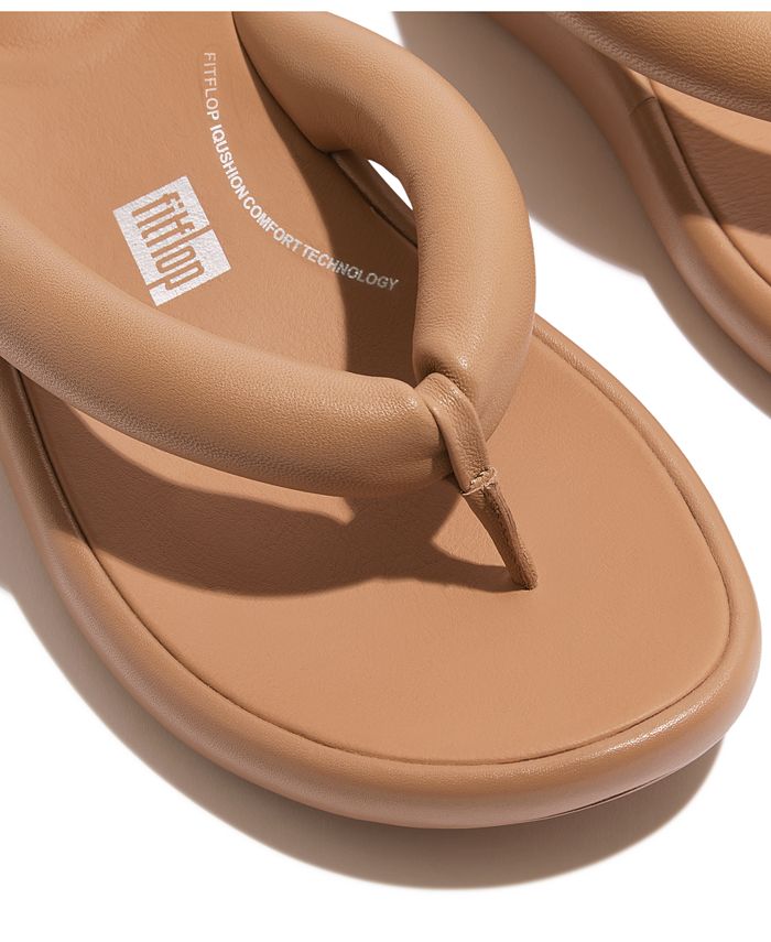 FitFlop Women's Iqushion D-Luxe Padded Leather Flip-Flops - Macy's