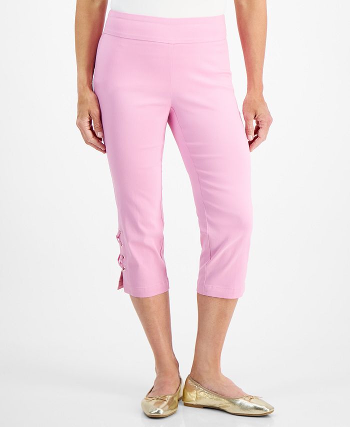 JM Collection Petite Side-Lace-Up Capri Pants, Created for Macy's - Macy's