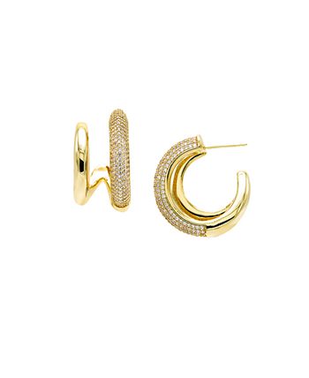 by Adina Eden Fancy Solid and Pave Double Claw Cage Stud Earring - Macy's