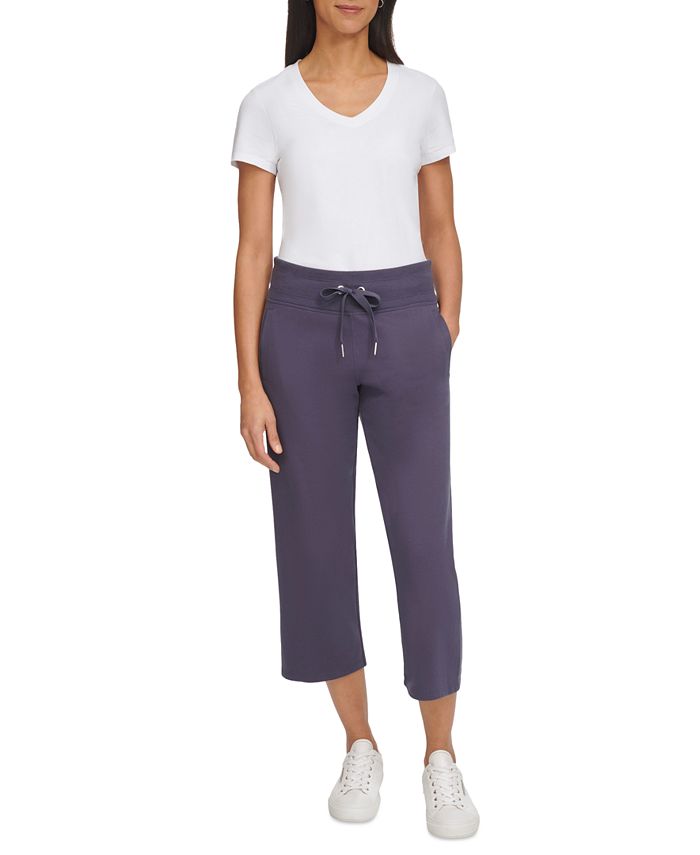 Calvin Klein Women's Cropped Drawstring-Waist Pants - Macy's