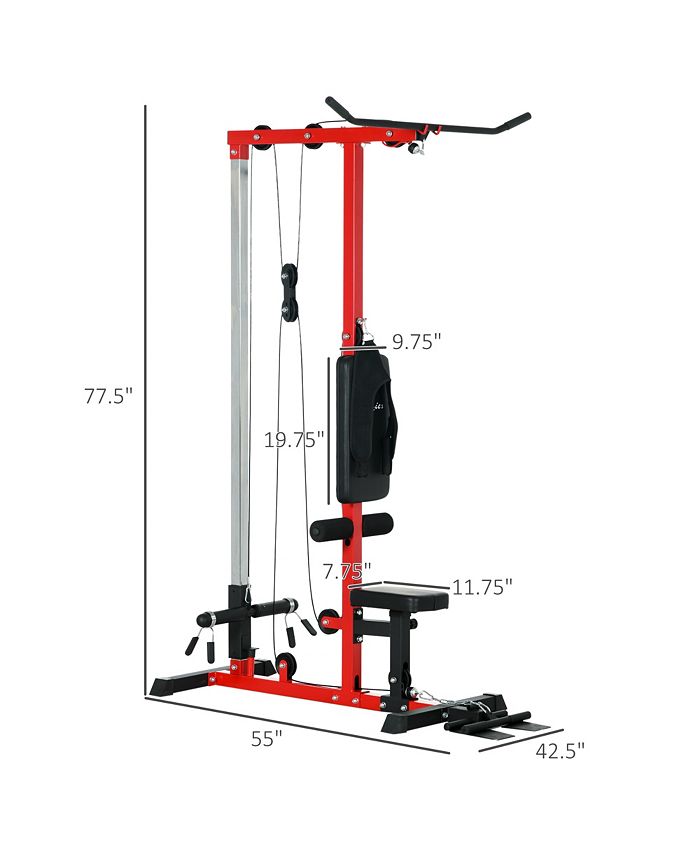 Soozier Cable Machine Lat Pull Down Machines with Flip-Up Footplate ...