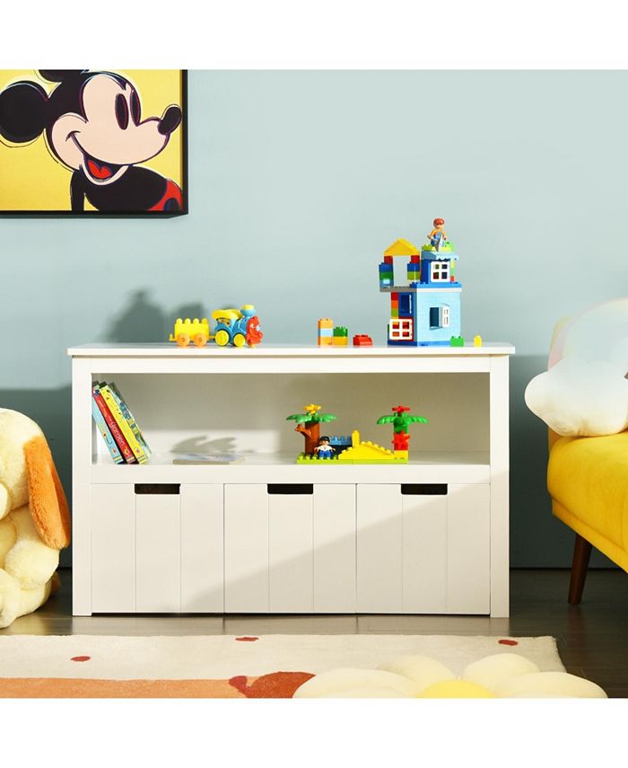 Slickblue Kid Toy Storage Cabinet 3 Drawer Chest with Wheels Large ...